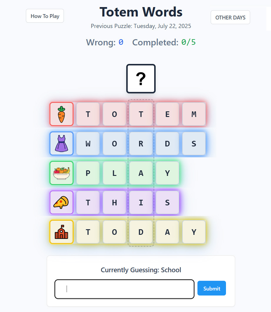 Totem Words - Daily Word Puzzle Game | Free Online Word Challenge